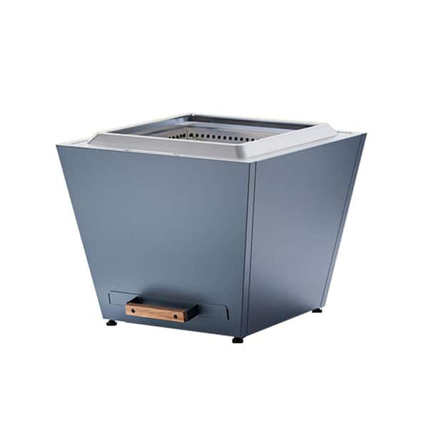 Tenleaf 20 in. Blue Stainless Steel Wood Burning Outdoor Smokeless Fire ...