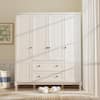 FUFU&GAGA White Wood 63 in. W 4-Door Big Armoires Wardrobe with Hanging ...