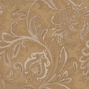Elegance Collection Bronze Damask Sheen Finish Non-Pasted Non-Woven ...