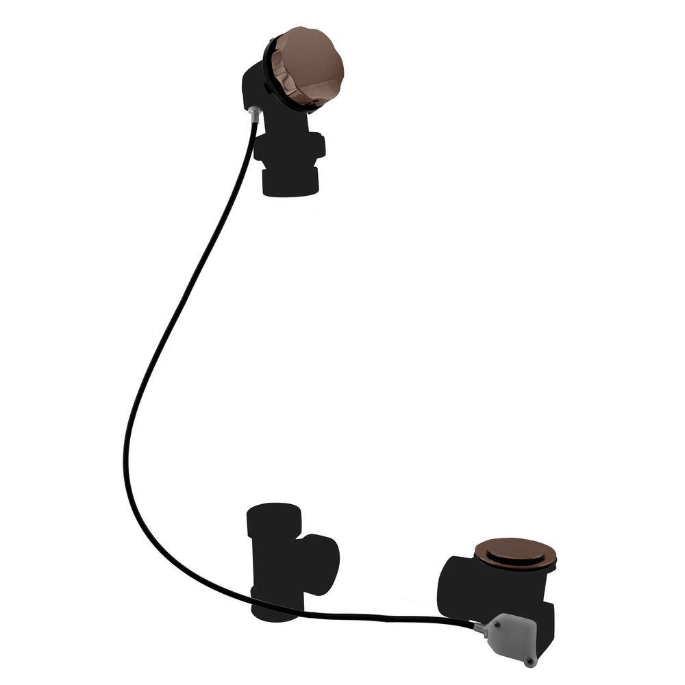 Westbrass 45 in. Cable Drive Bath Drain with Rotary Overflow and Ball ...