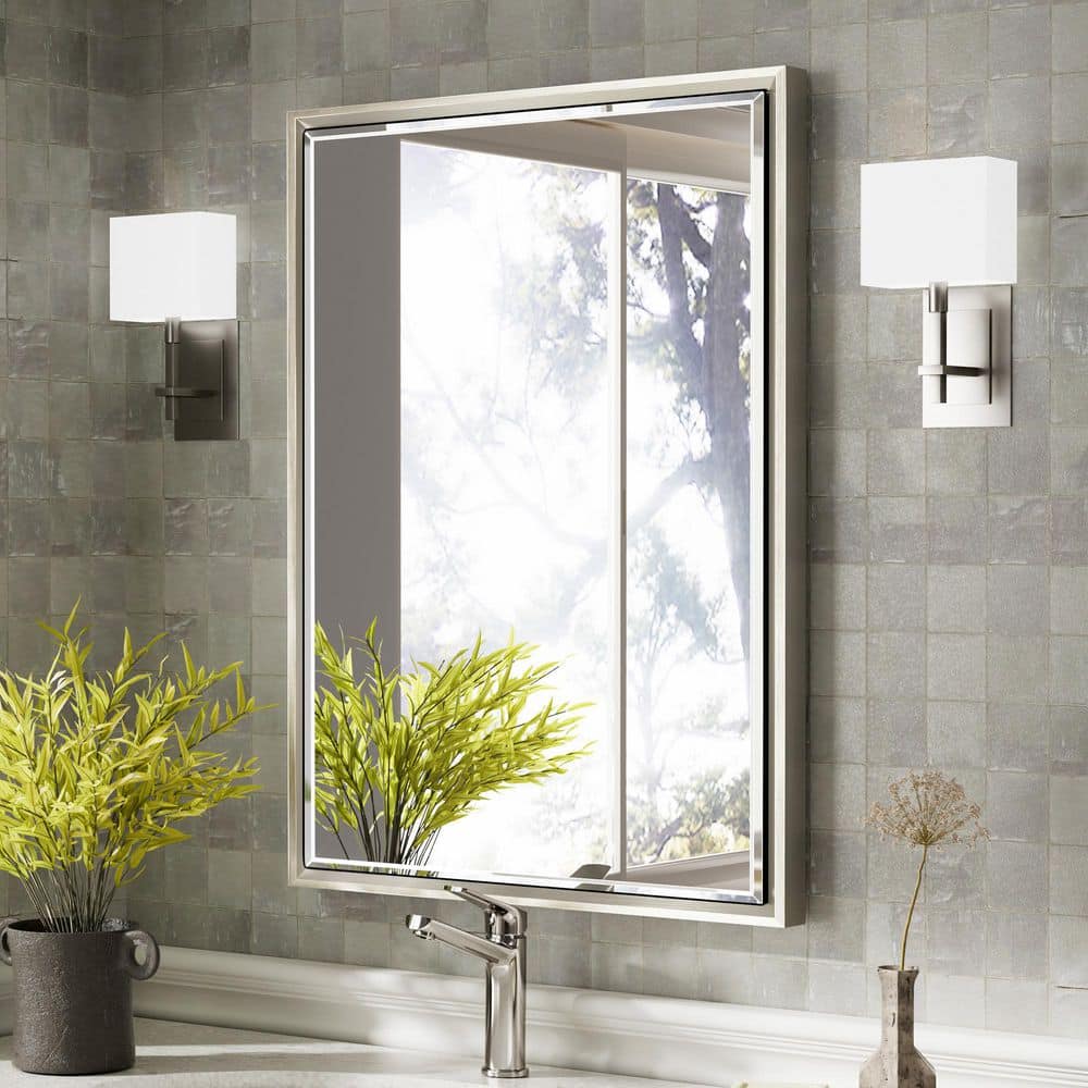 QueenFun OnaBella 24 in. W x 32in. H Rectangular Aluminum Thin Framed ...