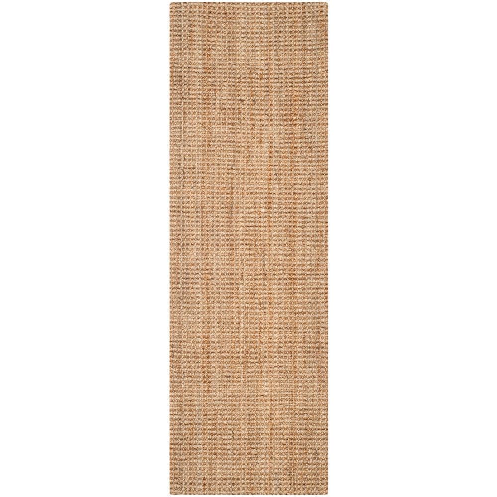 SAFAVIEH Natural Fiber Natural 2 ft. x 11 ft. Woven Border Runner Rug ...