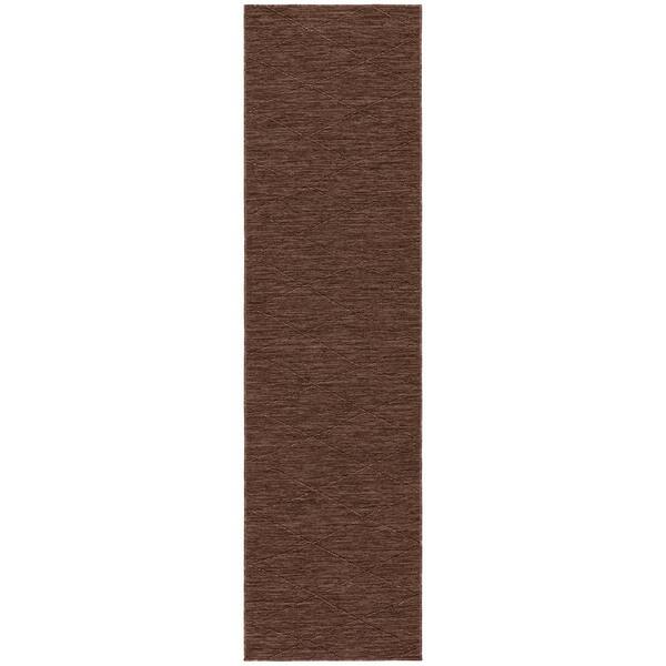 Nourison Practical Solutions Mocha 2 ft. x 8 ft. Diamond Contemporary ...