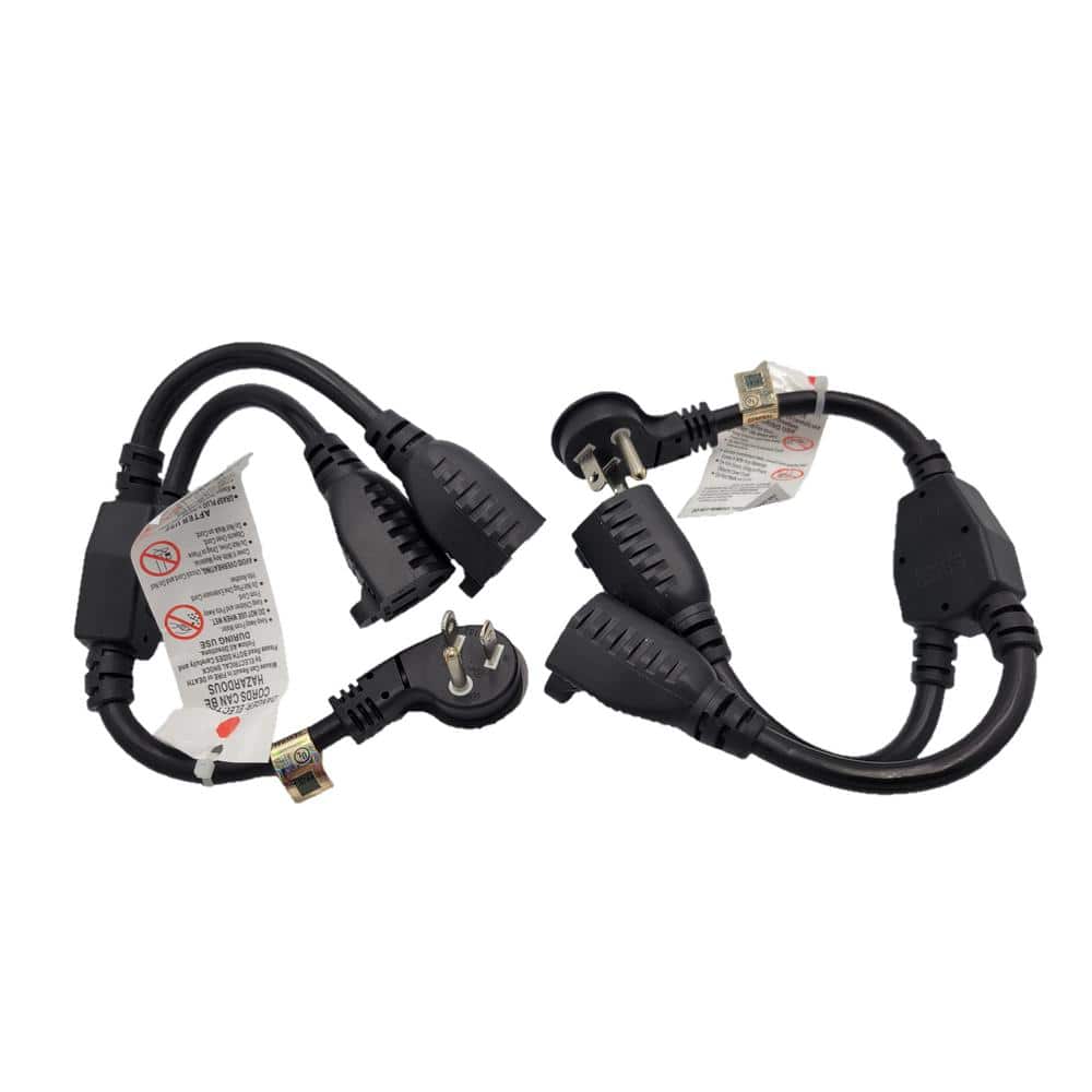 Micro Connectors, Inc 14 in. 2-Outlet Low Profile Flat Angled Power ...