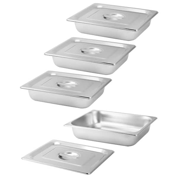 Anqtovp 201 Stainless Steel Half Size Steam Table Pan Set 0.84 qt ...