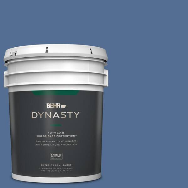BEHR DYNASTY 5 gal. #M530-6 Charter Blue Semi-Gloss Exterior Stain ...