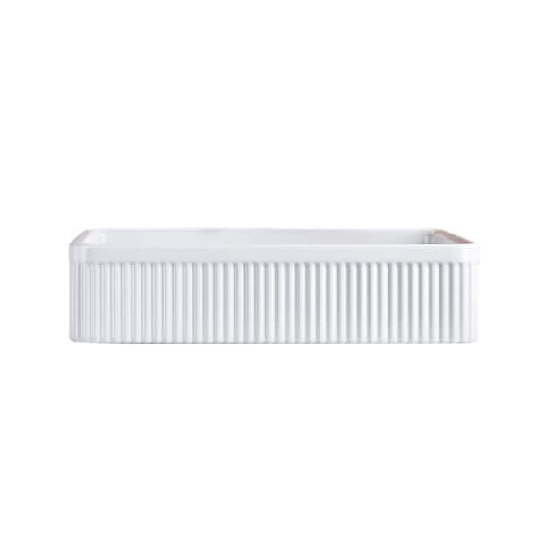 LIVACA 20.1 in. Vessel Bathroom Sink 13.6 in in White Ceramic with ...