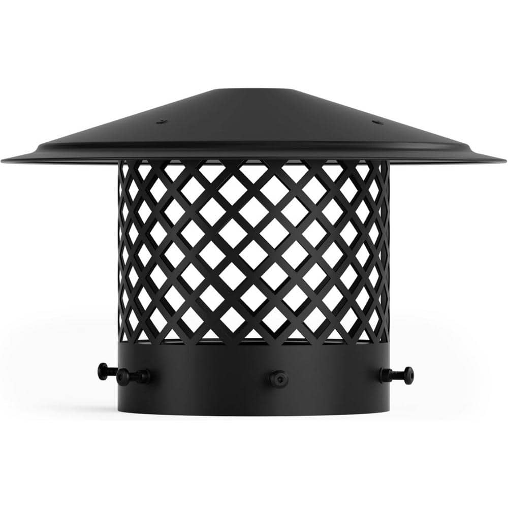 Mximu 6 in. Black Round Galvanized Steel Fireplace Chimney Caps for ...