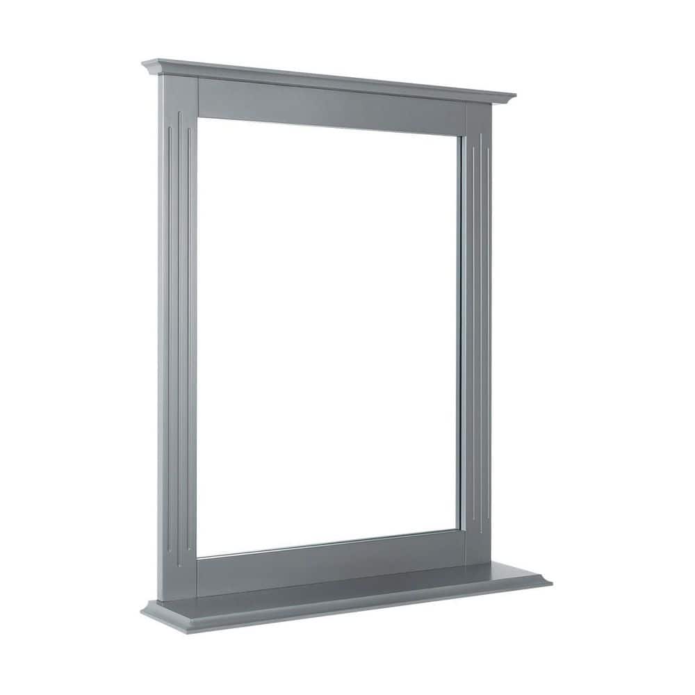Gymax 22.5 in. W x 27 in. H Rectangular Framed Wall-Mounted Bathroom ...