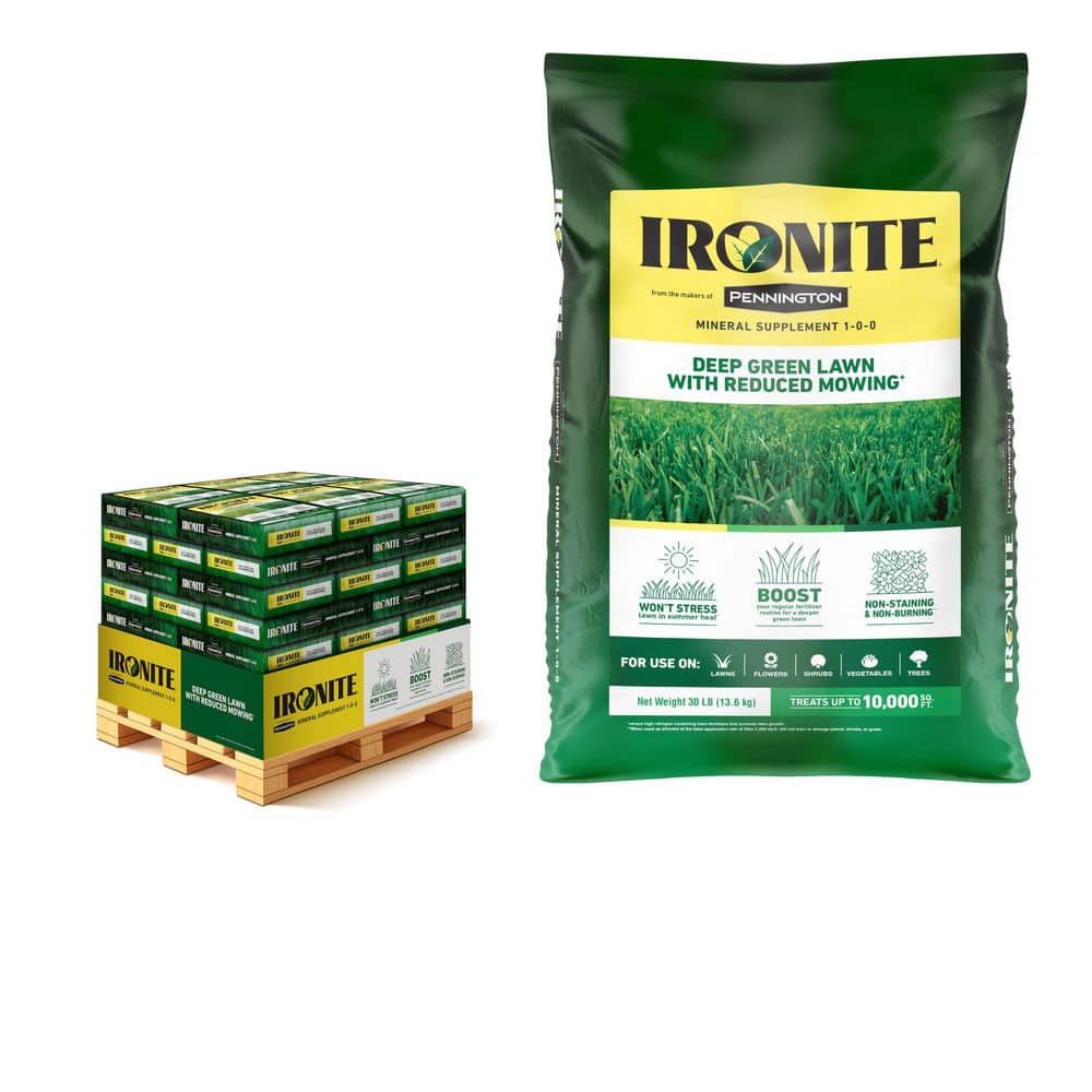 Ironite 30 lbs. Dry Lawn and Garden Fertilizer 1-0-0 Pallet (45-Bags ...
