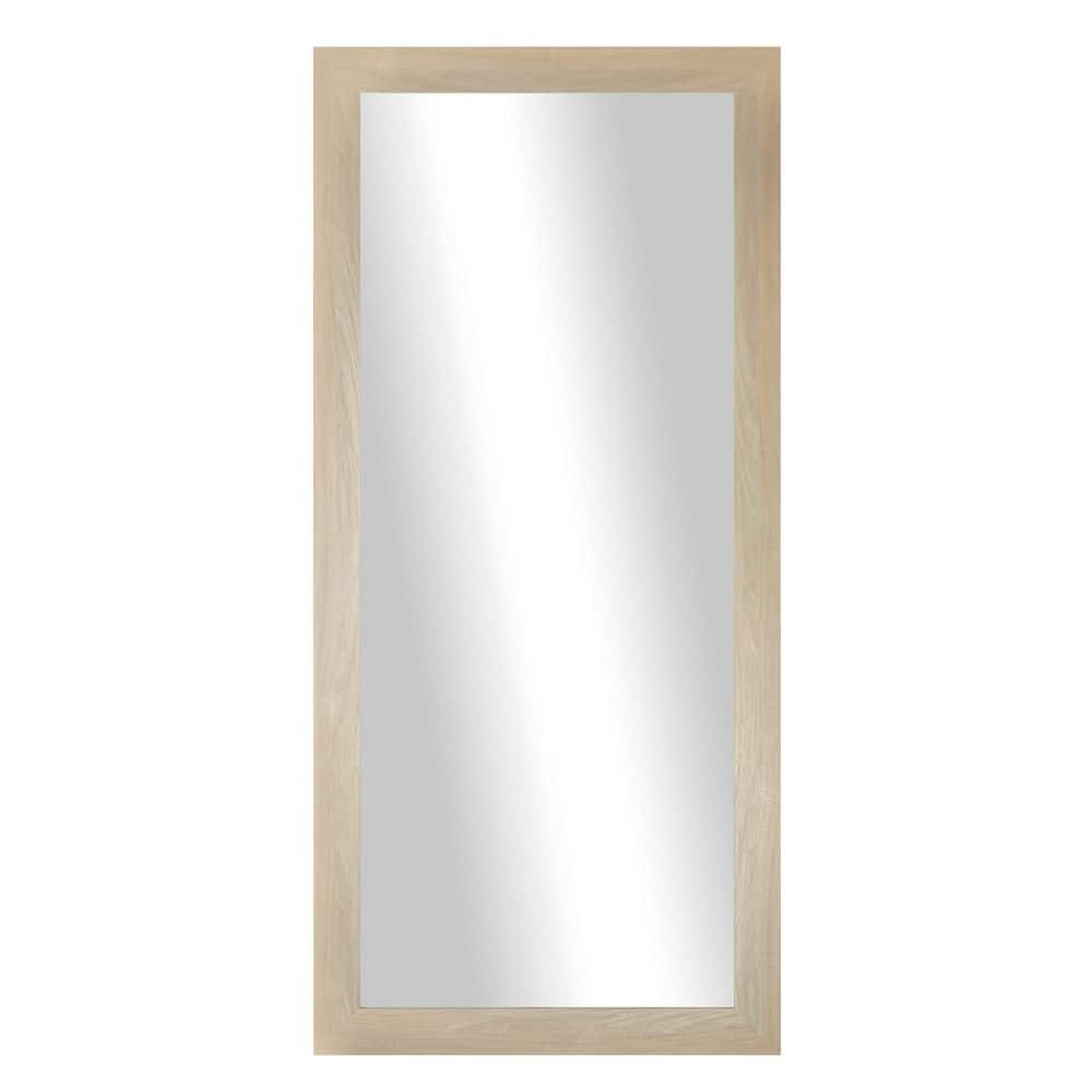 Rayne Mirrors Modern Rustic (60 in. W x 33 in. H) Blonde Maple MDF Wide ...