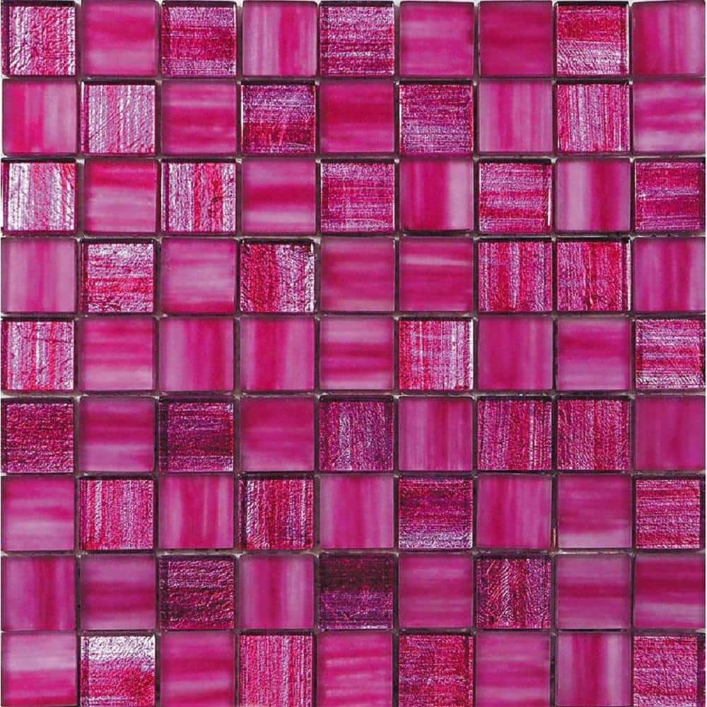 Apollo Tile Pink 4 in. x 5 in. Polished and Matte Finished Glass Mosaic ...