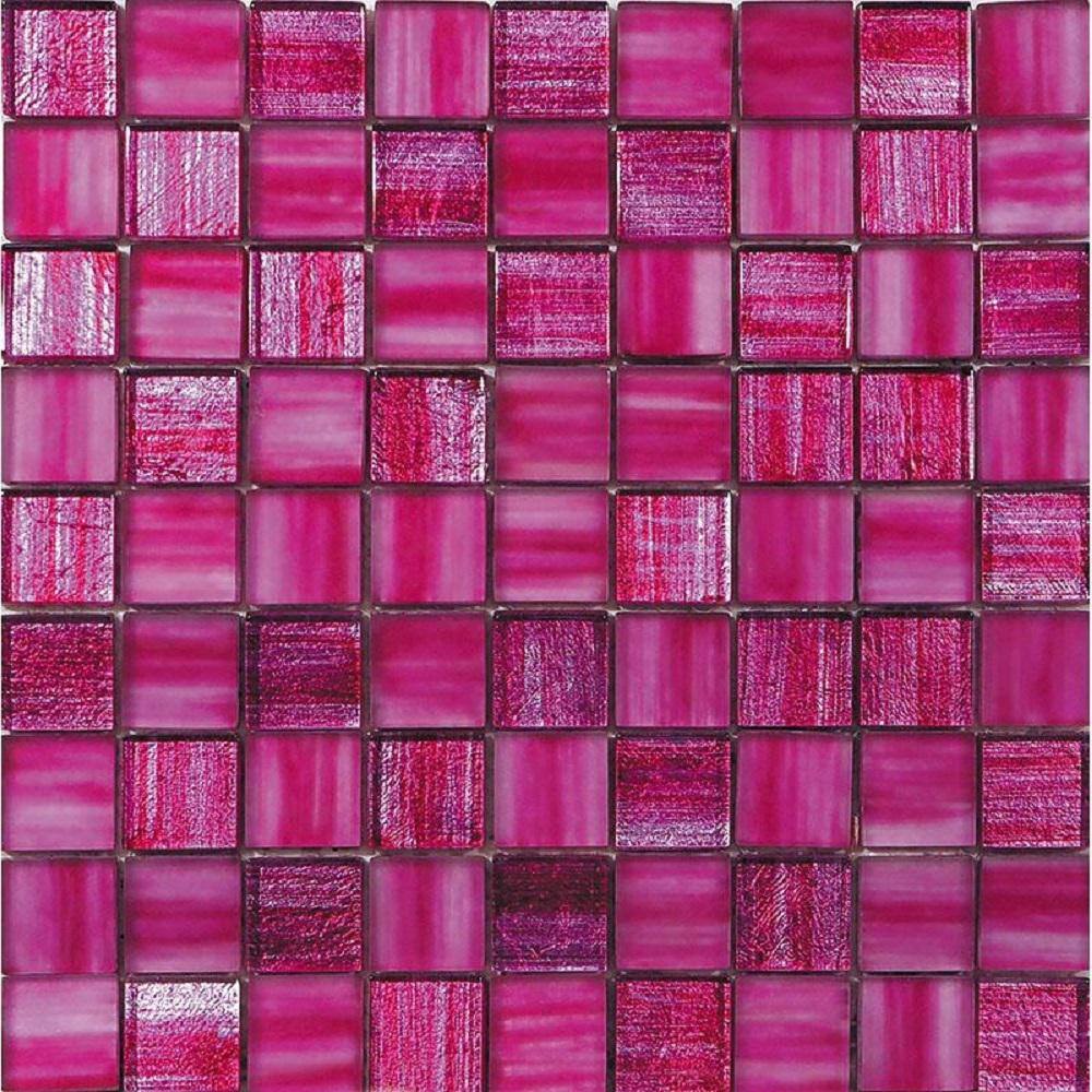 Apollo Tile Pink 4 in. x 5 in. Polished and Matte Finished Glass Mosaic ...