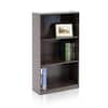 Furinno 39.5 in. Dark Brown Wood 3-shelf Standard Bookcase with Storage ...