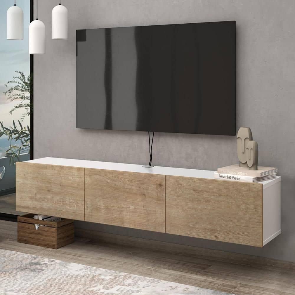 HOME IMPORTS EMPORIUM Brown Finish TV Stand Fits TV's up to 75 in ...