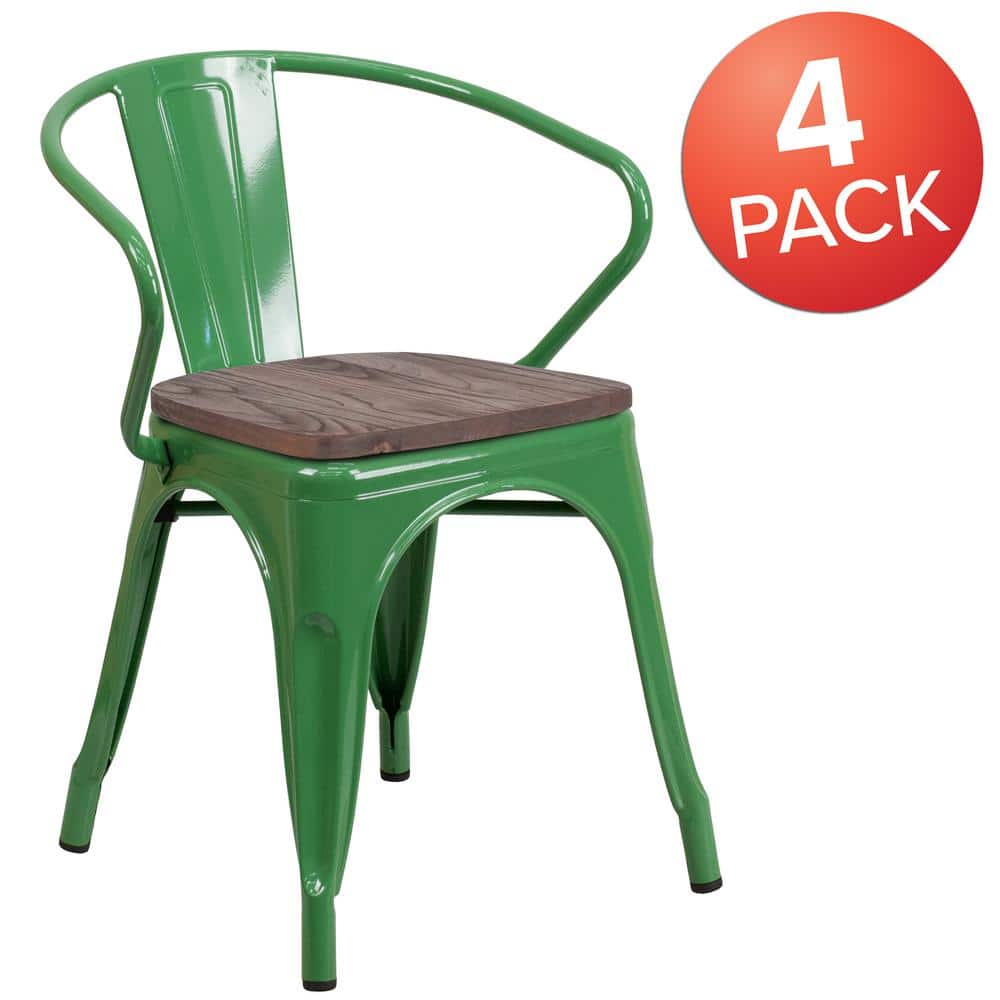 Carnegy Avenue Green Restaurant Chairs (Set of 4) CGA-CH-250660-GR-HD ...