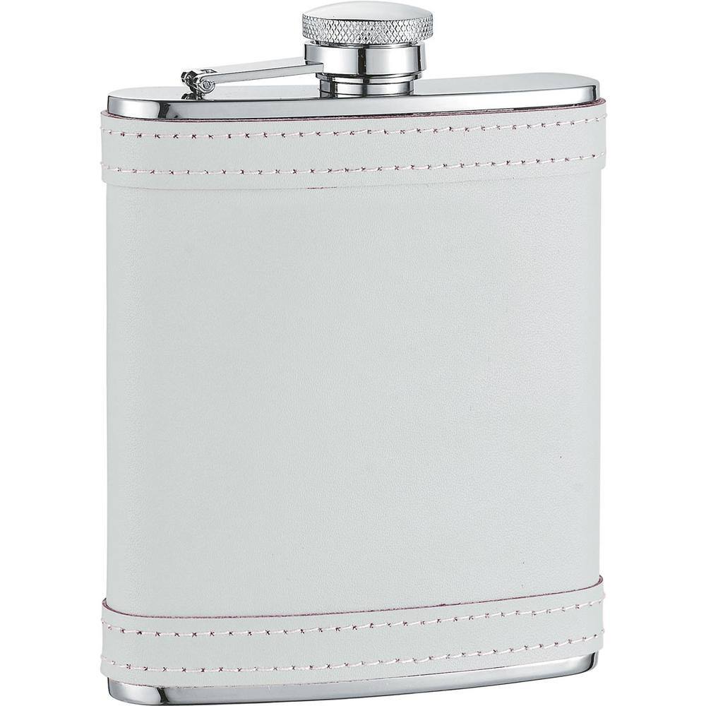 Visol Cloud X White Leather with stitch Liquor Flask VF1198NP - The ...