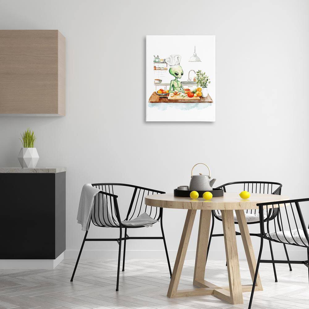 Stupell Industries Chef Alien in Kitchen by Lil' Rue Unframed Fantasy ...