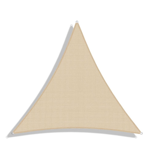 ECOOPTS 9 ft. x 9 ft. x 9 ft. HDPE Sun Shade Sail Triangle Canopy ...