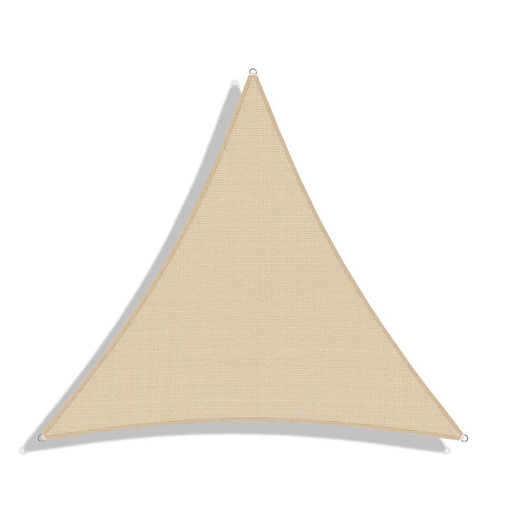 ECOOPTS 11 ft. x 11 ft. x 11 ft. HDPE Sun Shade Sail Triangle Canopy ...