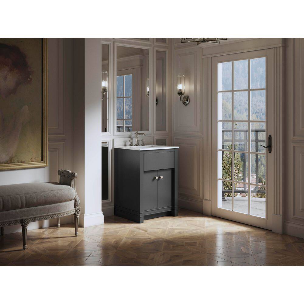 KOHLER Alouette 24 in Ferrous Grey Bath Vanity Cabinet with Sink and ...