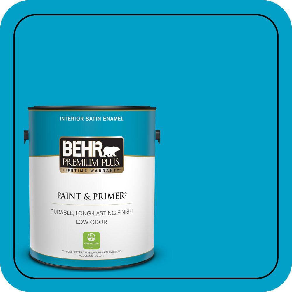 BEHR PREMIUM PLUS 1 gal. #P490-5 Yucatan Satin Enamel Low Odor Interior ...