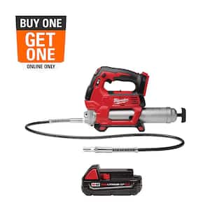 RYOBI ONE+ 18V Cordless Grease Gun with ONE+ 18V 2.0 Ah Lithium-Ion ...