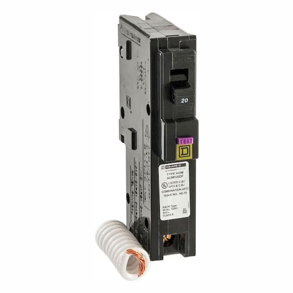 Square D Homeline 20 Amp Single-Pole Dual Function (CAFCI and GFCI ...