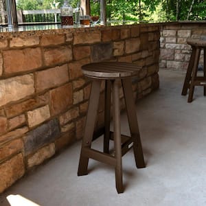 Highwood Birch Black Round Recycled Plastic Bar Height Outdoor Bar ...