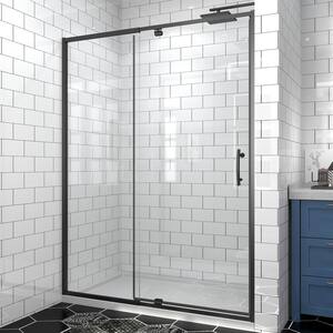 Lonni 44 in.- 48 in. W x 71 in. H Pivot Swing Semi-Frameless Shower Door in Chrome with Clear ...