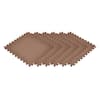 Norsk Brown 24 in. x 24 in. x 0.47 in. Foam Interlocking Floor Mat (6 ...
