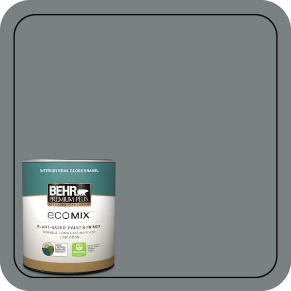 BEHR PREMIUM PLUS 1 qt. #N450-5 Intergalactic Semi-Gloss Enamel EcoMix ...