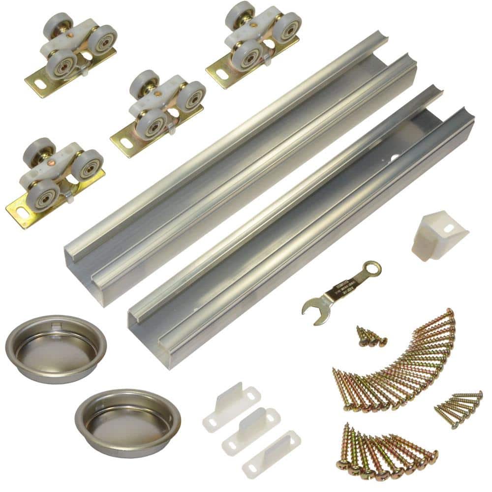 Johnson Hardware 100SD Series 96 in. Track and Hardware Set for 2-Door ...