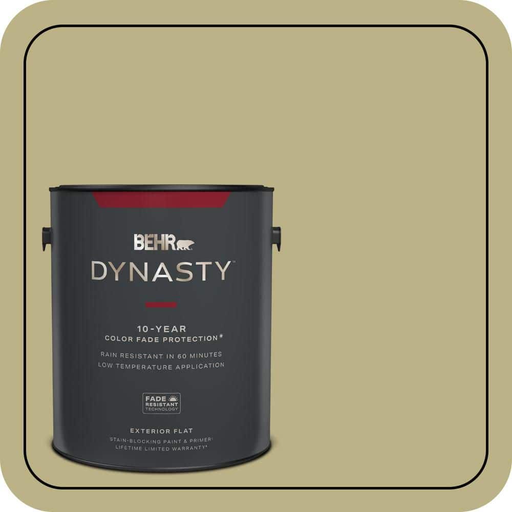BEHR DYNASTY 1 gal. #390F-5 Ryegrass Flat Exterior Stain-Blocking Paint ...