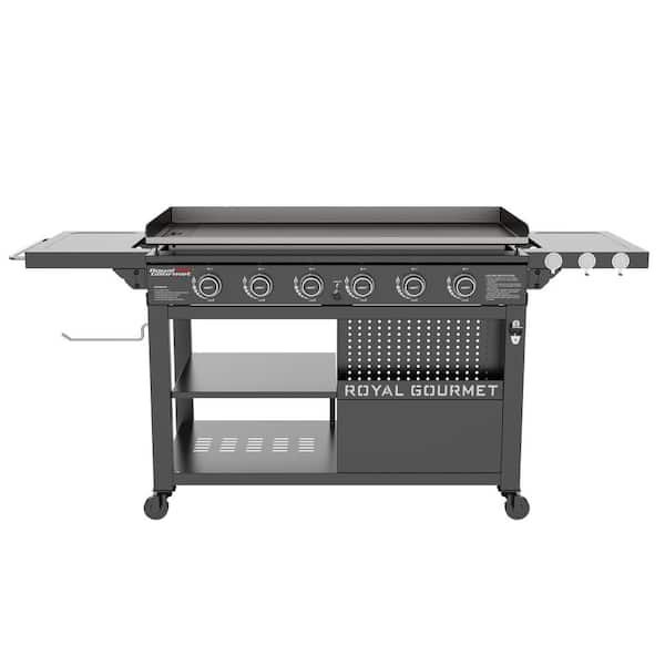 Royal Gourmet 44 in. 6-Burner Flat Top Propane Gas Grill Griddle with ...