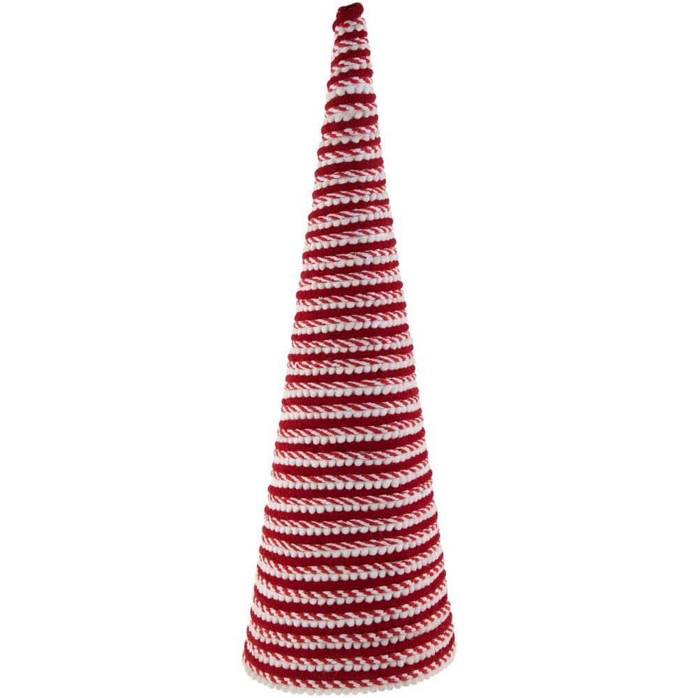 Northlight Candy Cane Swirled Christmas Cone Tree-19.5"-White and Red ...
