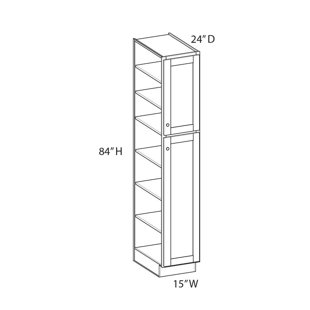 Cumberland Recessed 18 in. W x 84 in. H x 24 in. D in Painted Stratus Plywood Assembled Pantry ...