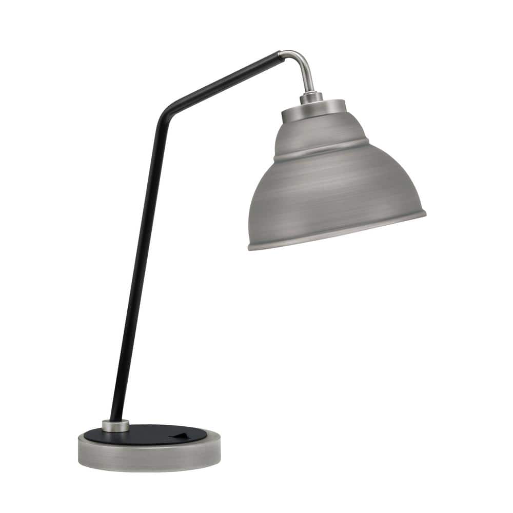 Delgado 16.5 in. Graphite and Matte Black Piano Desk Lamp with Graphite ...