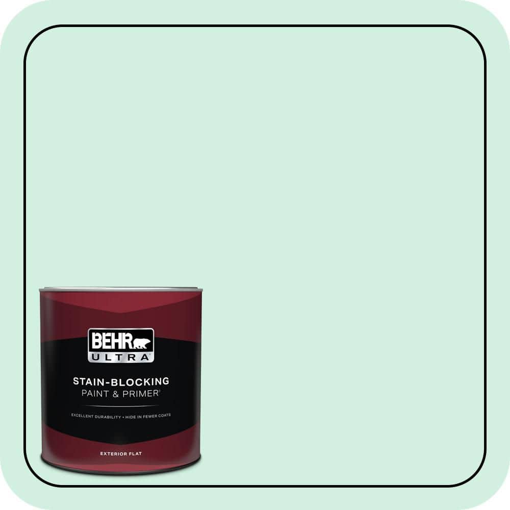 BEHR ULTRA 1 qt. #480C-2 Pastel Jade Flat Exterior Paint & Primer ...