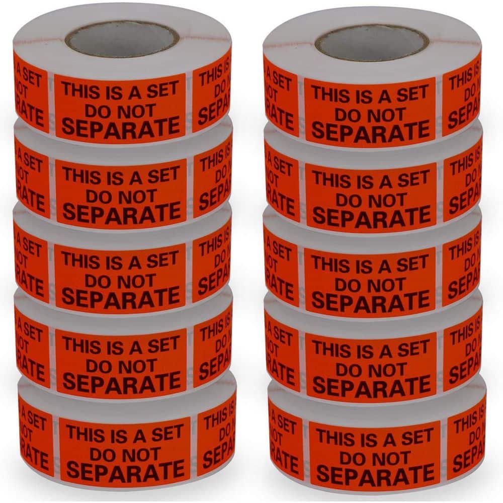 Fluorescent Red Packing Labels this is a Set Do Not Separate 10 Rolls ...
