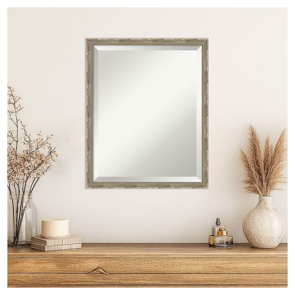 Amanti Art Mila Dark Silver 17.5 in. x 21.5 in. Beveled Traditional ...