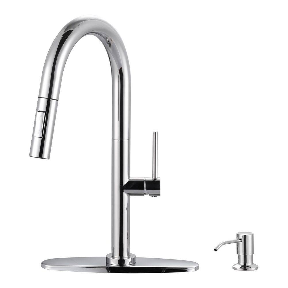 ANiFLUX Stainless Steel Pull Down Kitchen Faucet with Dual Spray Modes ...