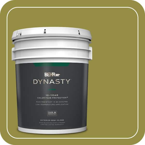 BEHR DYNASTY 5 gal. #PPU9-03 Retro Avocado Semi-Gloss Exterior Stain ...