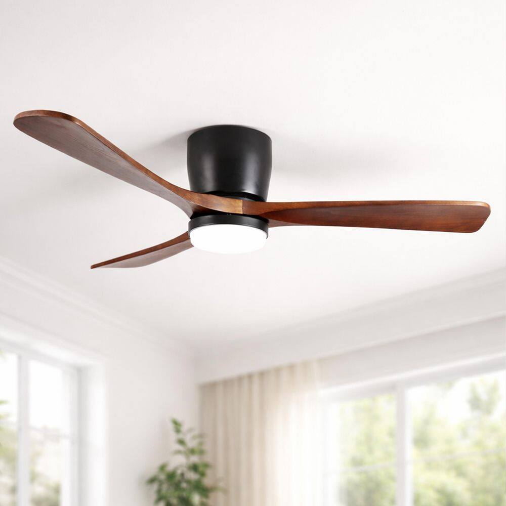 MODERN HABITAT 42 in. Integrated LED Indoor Flush Mount Black Standard ...