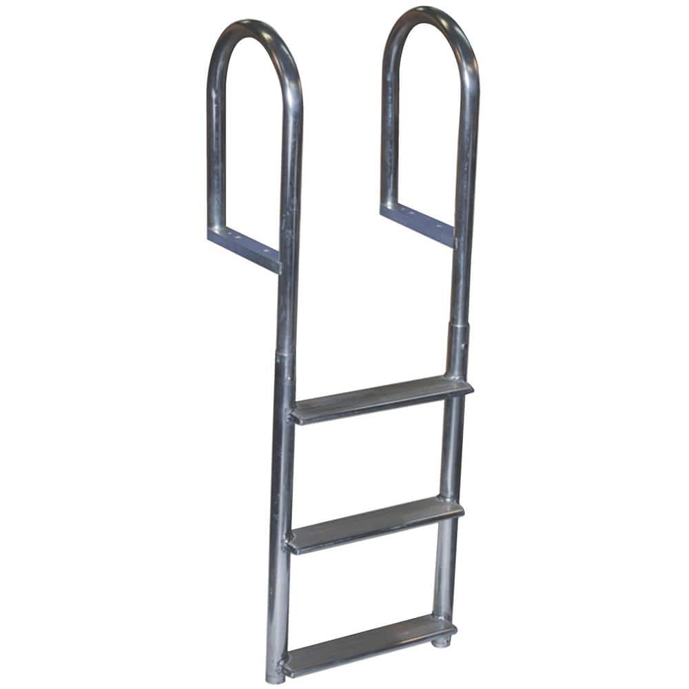Dock Edge 3-Steps Welded Aluminum Fixed Wide Step Ladder DE2043F - The ...