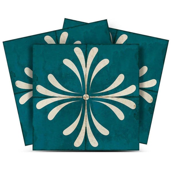 MI ALMA Teal R79 6 in. x 6 in. Vinyl Peel and Stick Tile (24 Tiles 6 sq ...