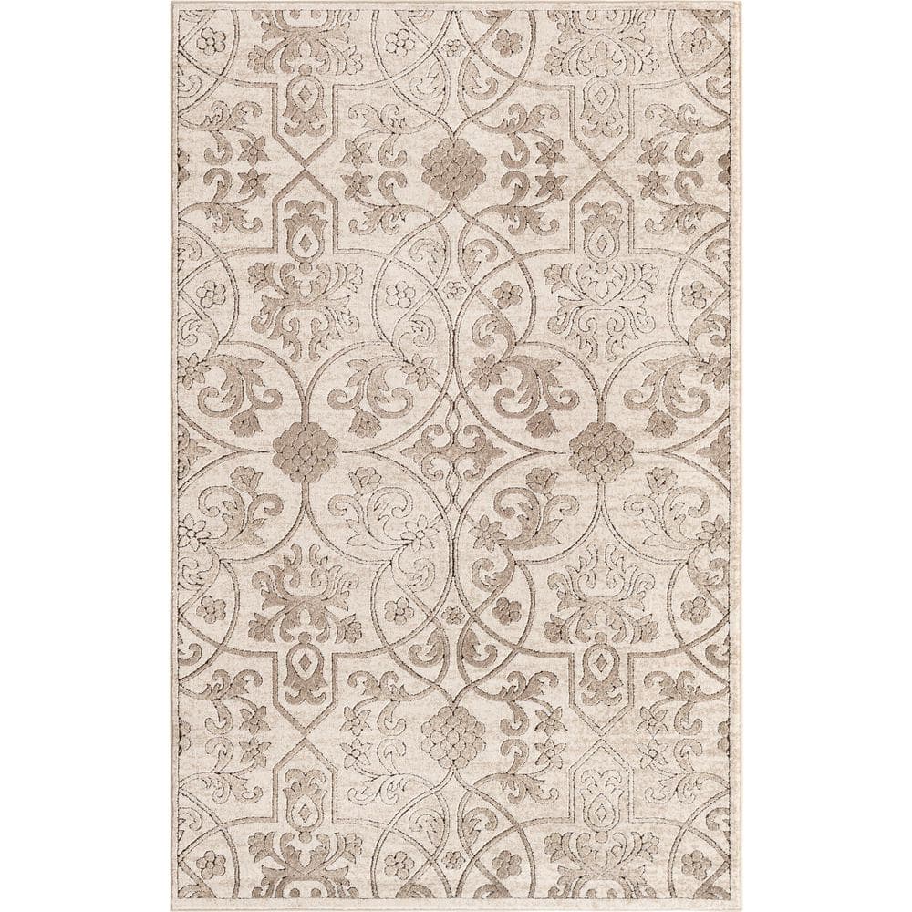 Unique Loom Rushmore Washington Dark Beige 5' 0 x 8' 0 Area Rug 3134799 ...