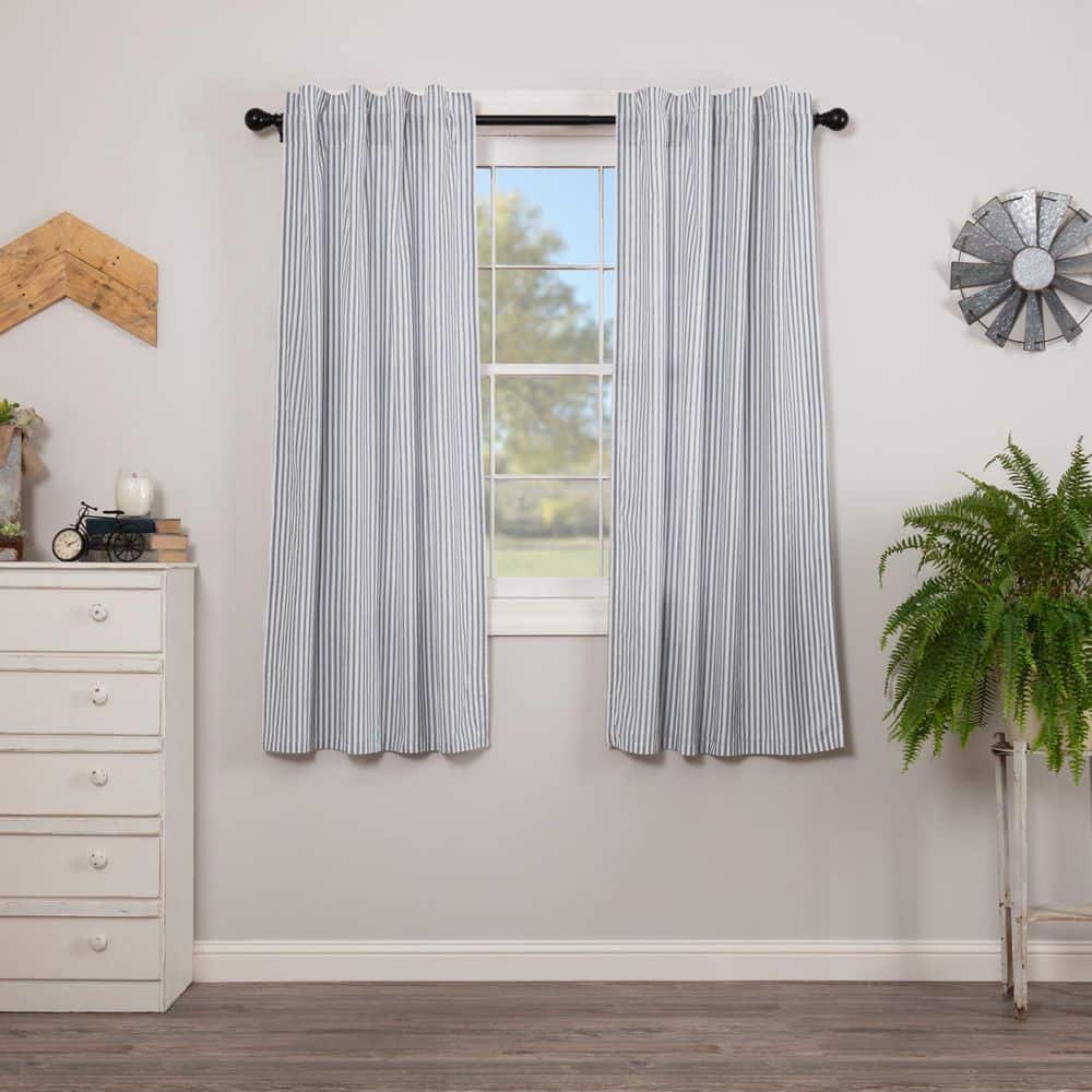 VHC BRANDS Sawyer Mill Blue 36 in W x 63 in L Ticking Stripe Light ...