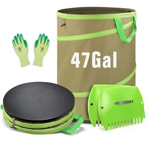 OGETFUUR Black Hard Bottom 45 gal. Collapsible Leaf Collecting Tool for ...