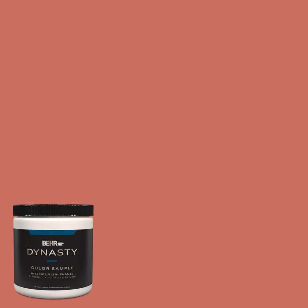BEHR DYNASTY 8 oz. #M170-6 Dash of Curry Satin Enamel Stain-Blocking ...